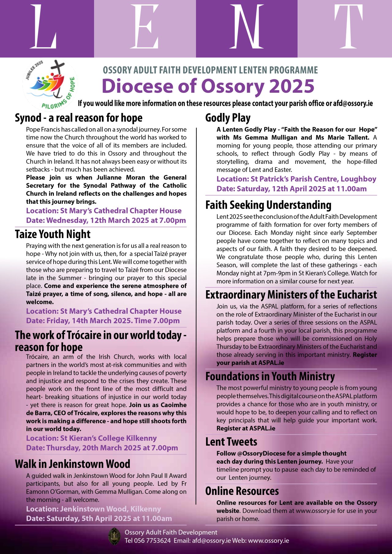 Ossory Lenten Programme 2025 - St Mary's Cathedral